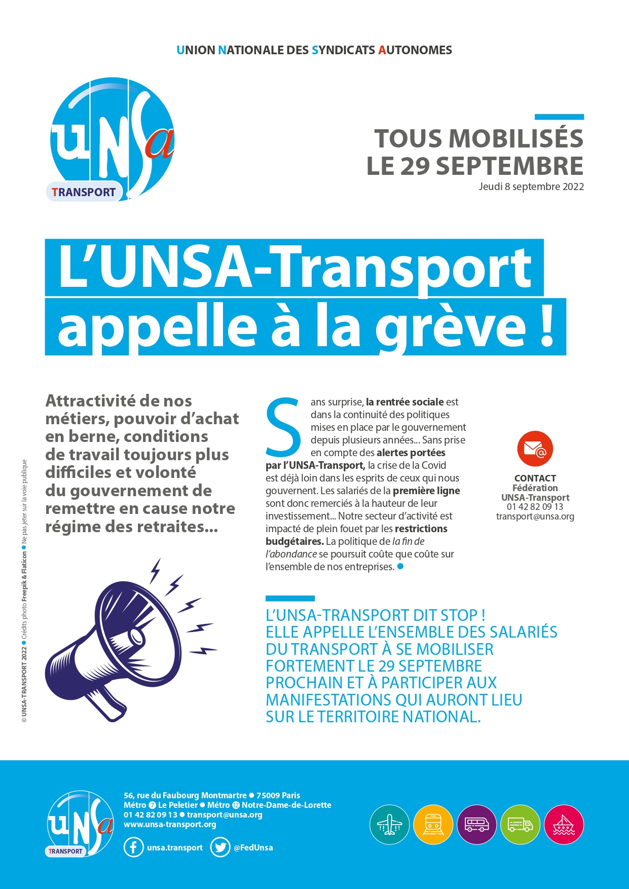 COMMUNICATION CSE ET APPEL A LA GREVE NATIONALE DU 29/09/2022 – UNSA ...